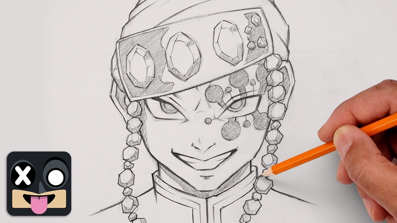 How To Draw Anime | Tengen Uzui | Demon Slayer Step by Step Sketch ...