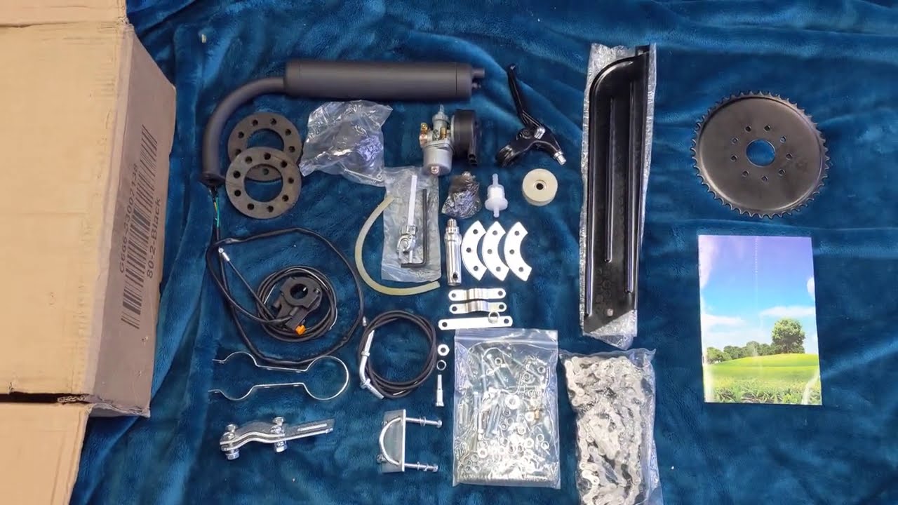Mega Motors 80cc Black engine Kit 2 Stroke - YouTube