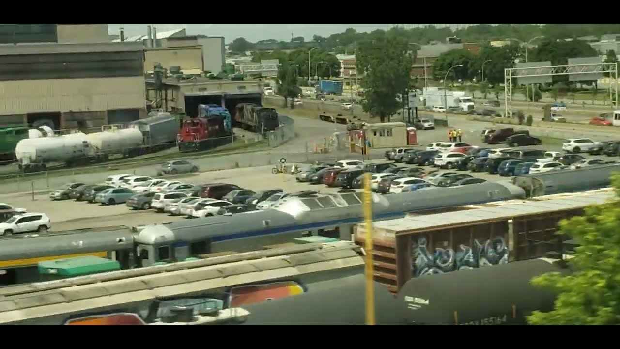 TRAINS EXO Candiac Line Ride Across St Lawrence River Bridge - YouTube