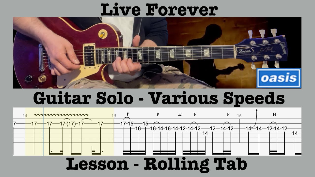 Live Forever - Oasis - Main Guitar Solo - Various Speeds BPM - Guitar ...
