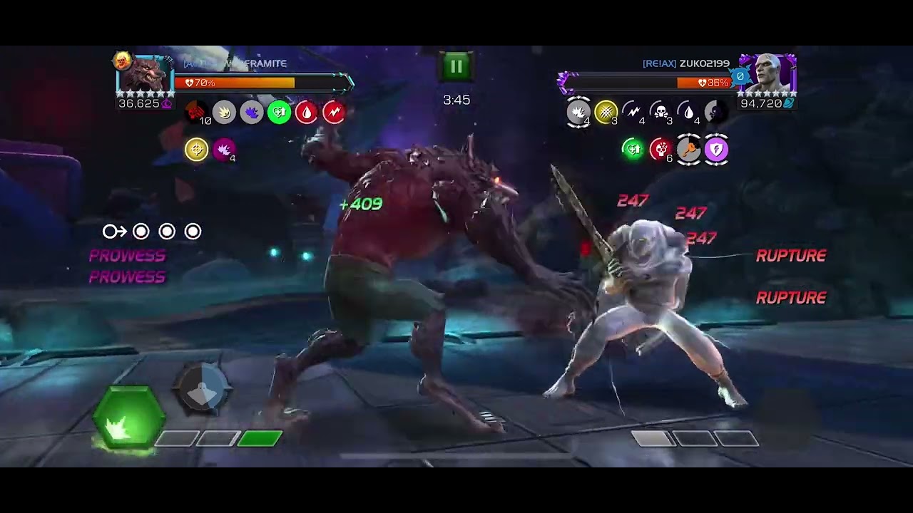 MCoC werewolf by night vs Gorr on node 40 (magic thief, high energy ...