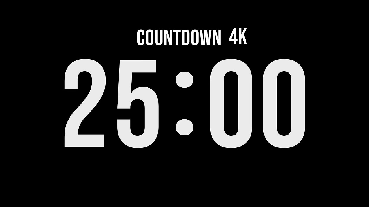 25 Minute 4K Countdown Timer - YouTube