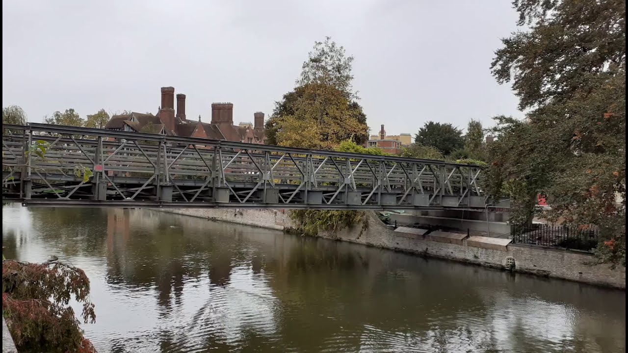Temporary bridge over the River Cam - YouTube
