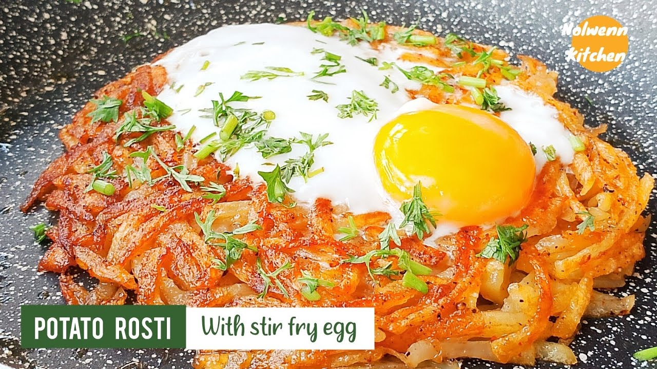 How To Make Potato Rosti With Stir Fry Egg | Swiss Potato Rosti Recipe ...