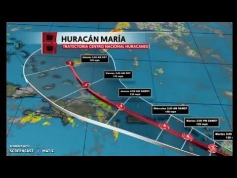 Ultimo Boletín. 🌀huracan maria amenasa a Puerto Rico - YouTube