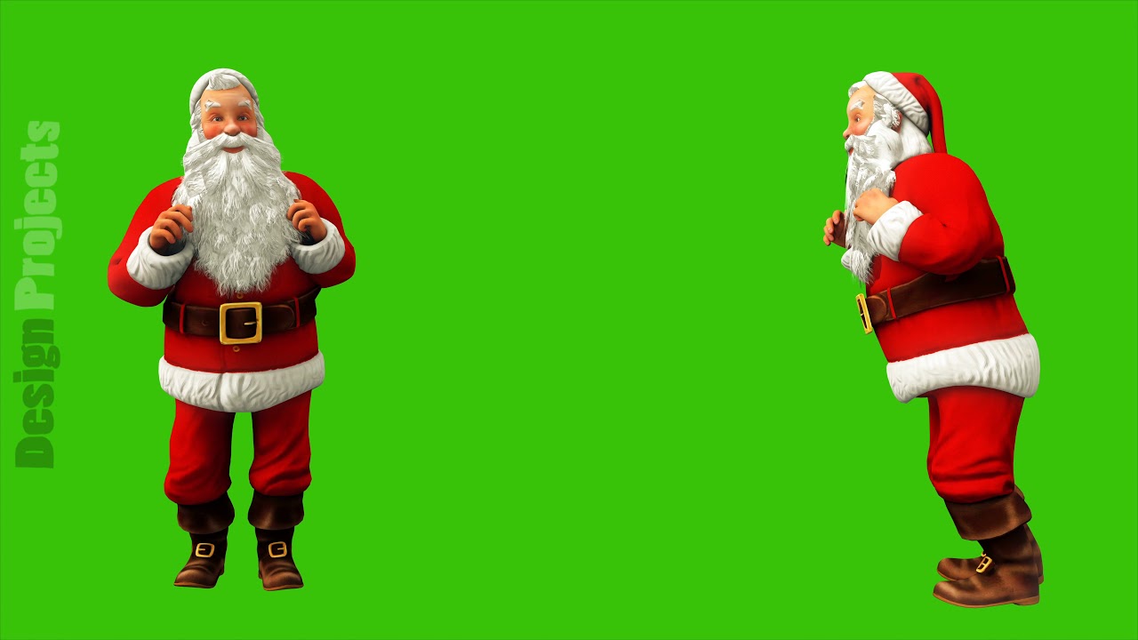 Santa Claus is jumping on green screen during 4K Christmas. Seamless ...