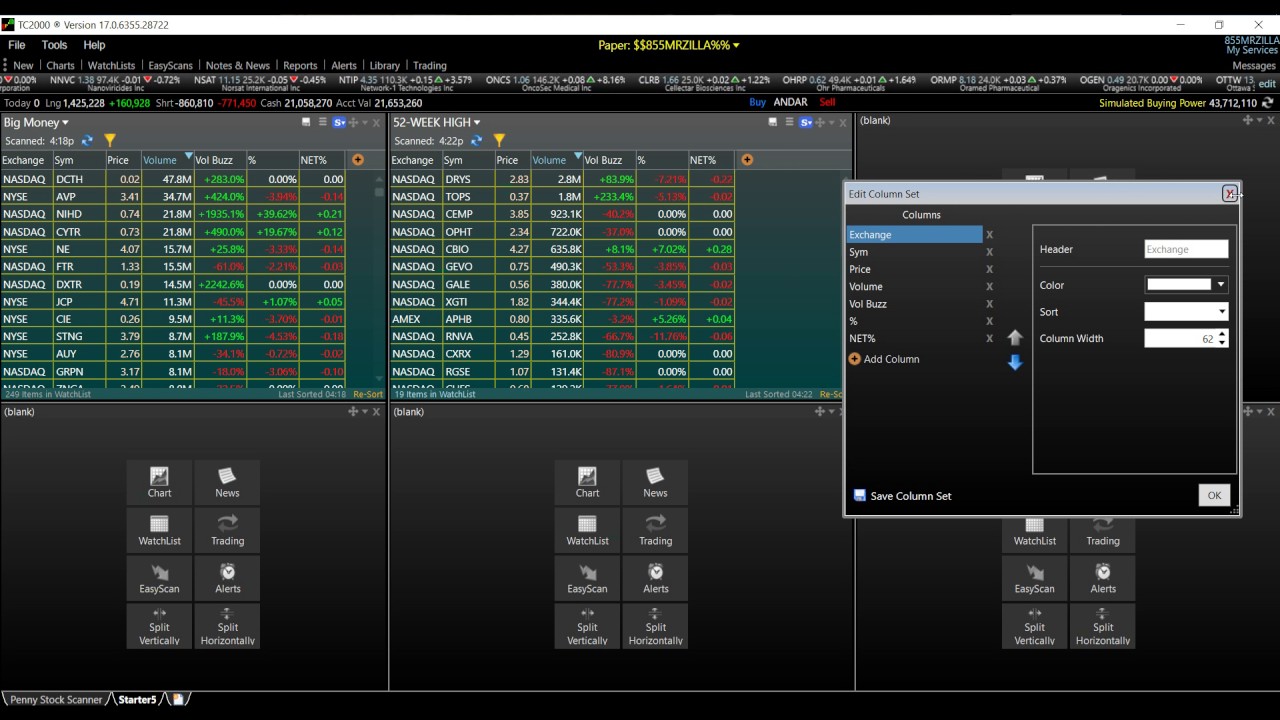 TC2000 Version 17 Worden How To Make A Penny Stock Scanner - YouTube