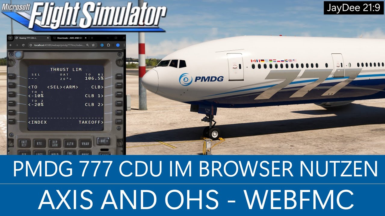PMDG 777 - CDU im Browser - Axis And Ohs WebFMC - MSFS 2020 - YouTube