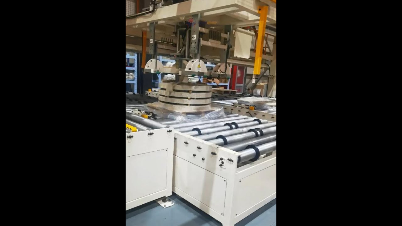 Automatic Coil Packing Line with Timber Feeder Stacking Machine - YouTube
