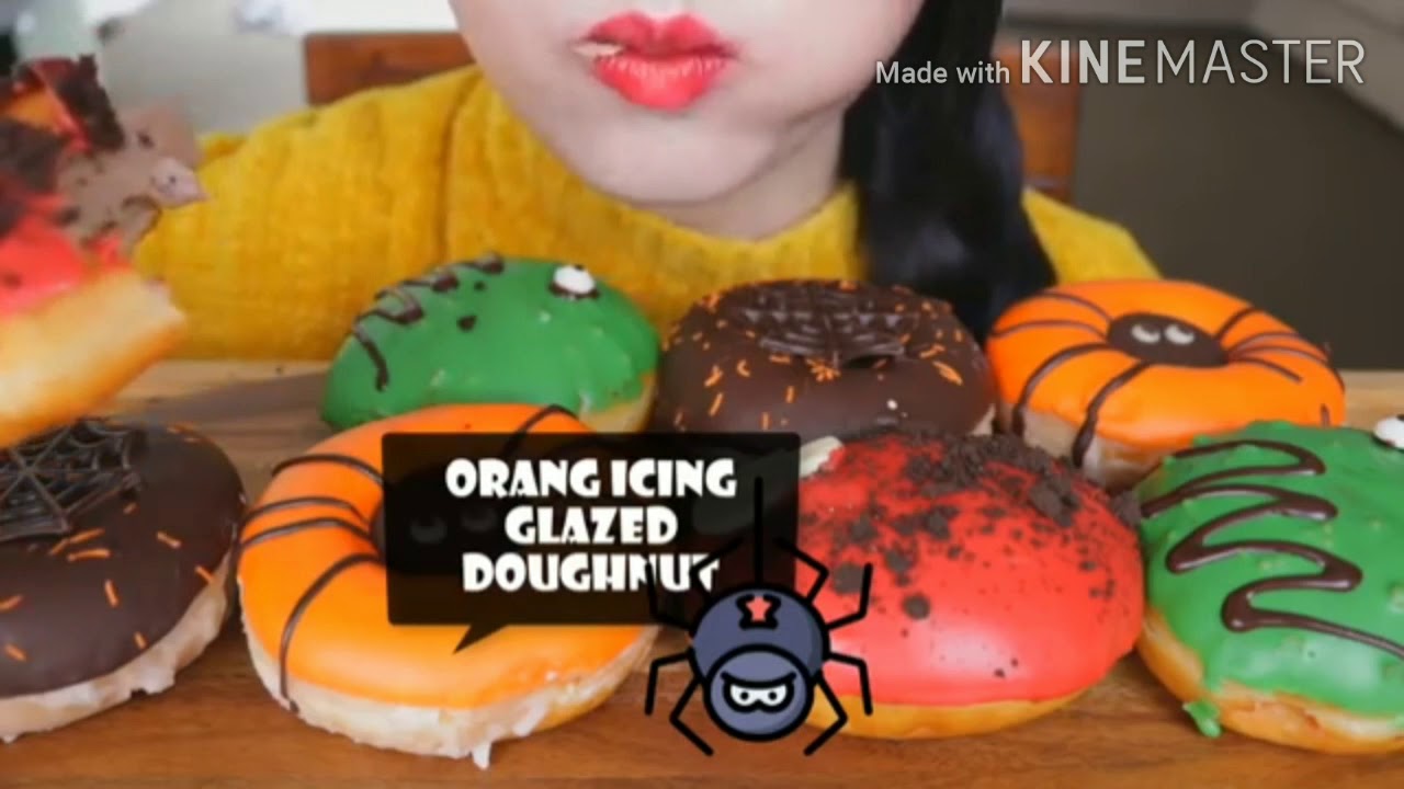 Lychee asmr Halloween donuts 🍩 (bites only) - YouTube