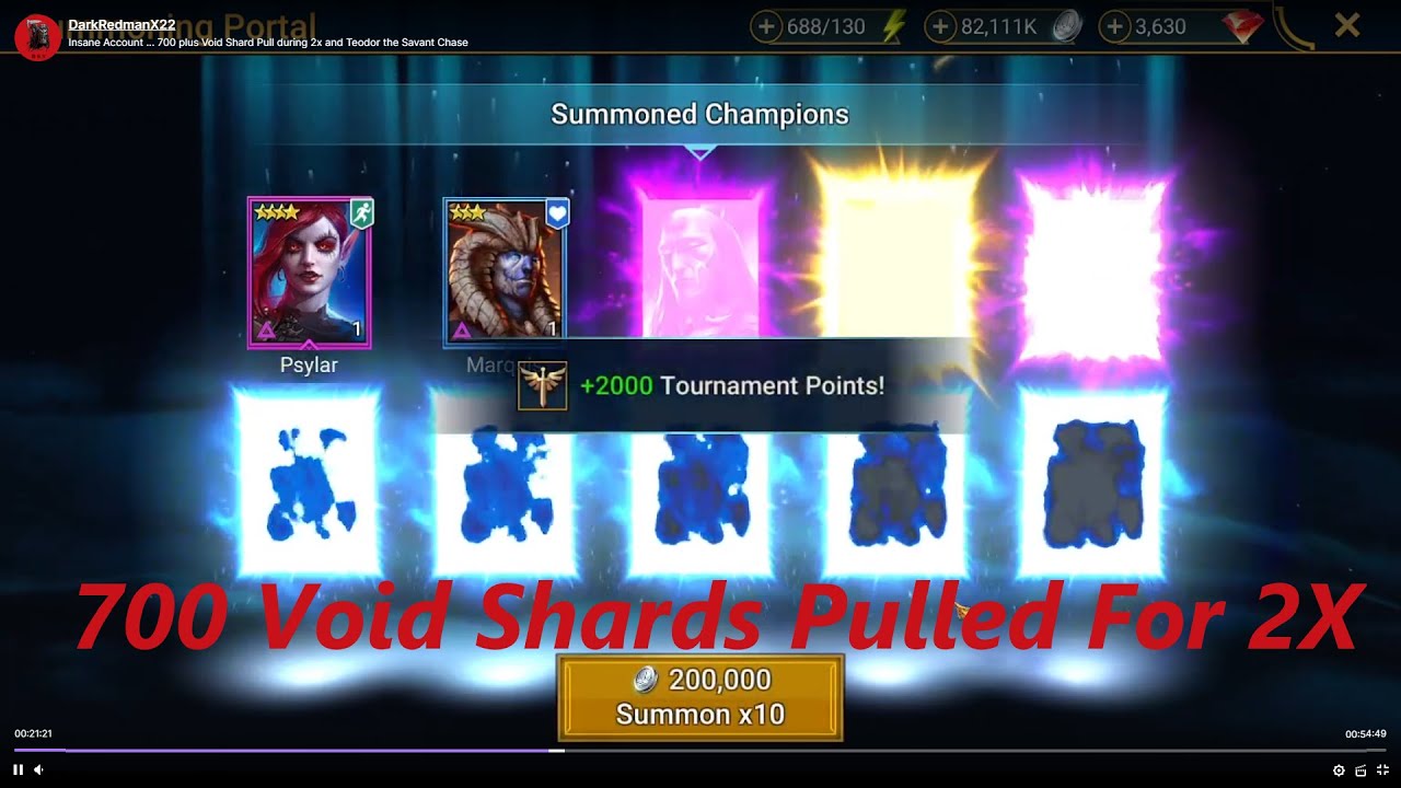 Insane Account ... 700+ Void Shard Pull during 2x and Teodor the Savant Chase - YouTube