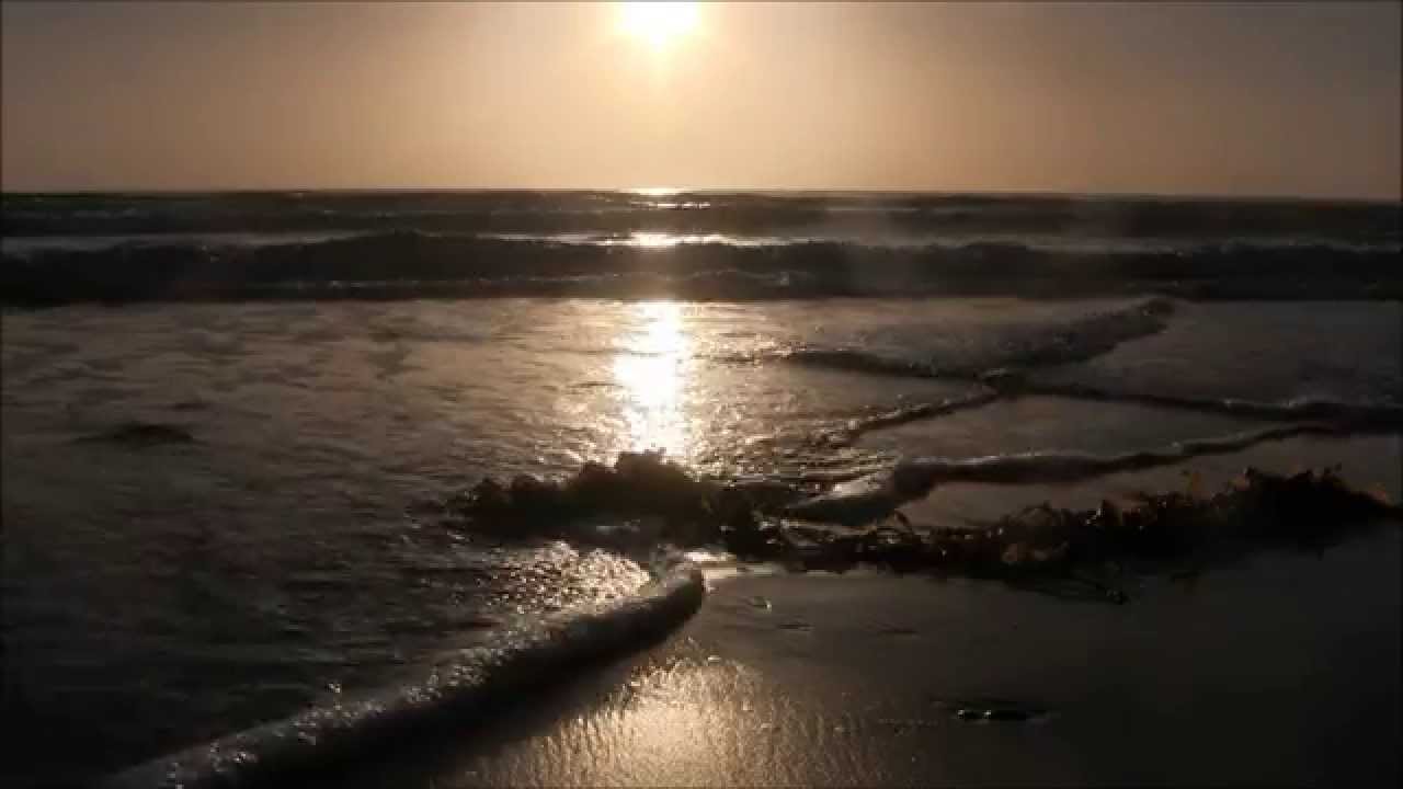 Moonlight Beach Sunset with Ocean Sounds: Ocean Waves Sound - YouTube