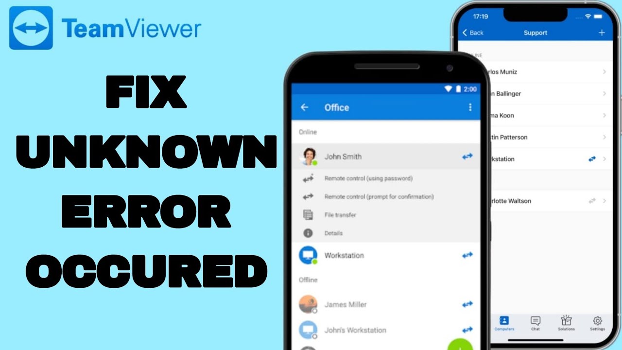 How To Fix And Solve Unknown Error Occured On TeamViewer App | Easy Fix ...