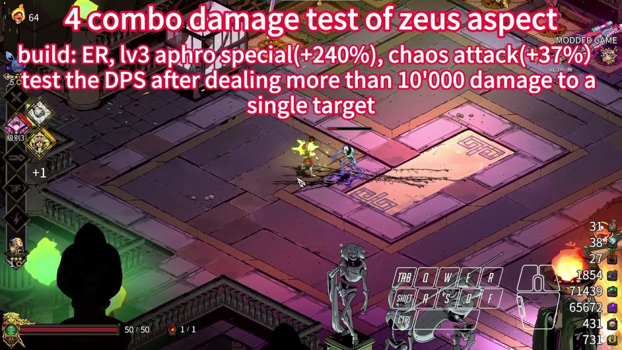 4 combo damage test of zeus aspect - YouTube