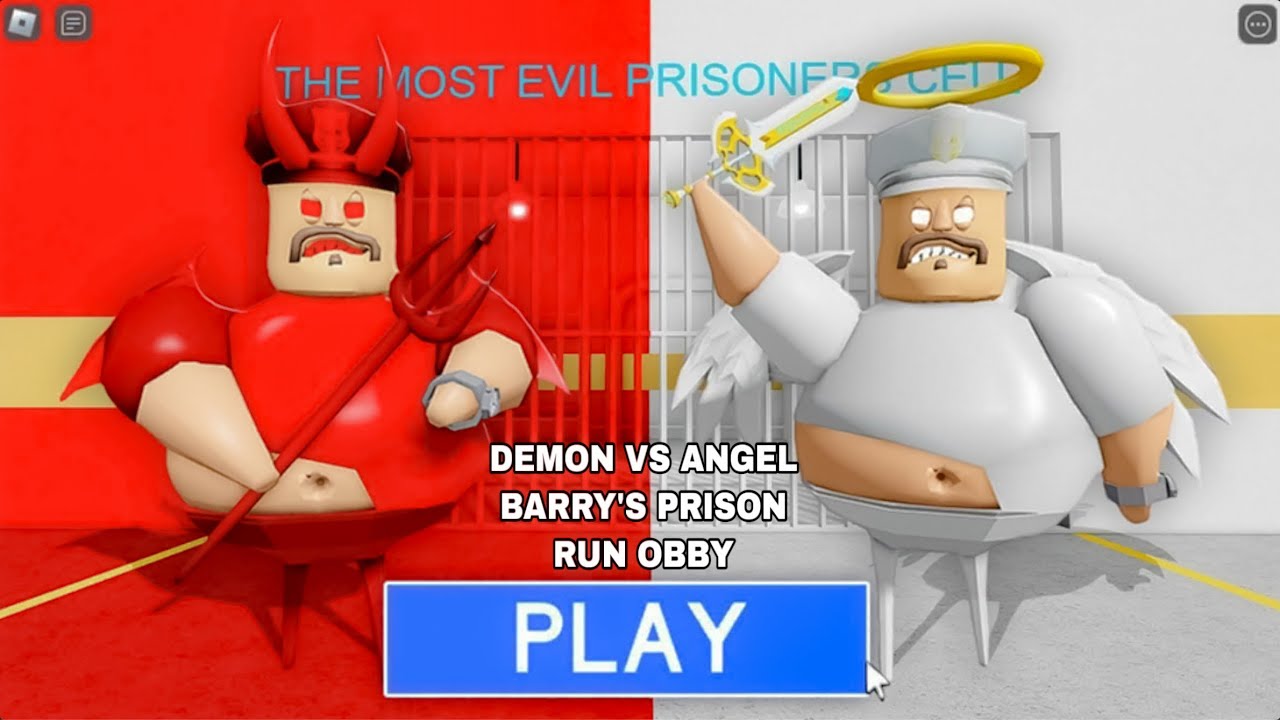 DEMON VS ANGEL BARRY’S PRISON RUN! Obby Roblox Walkthrough FULL ...