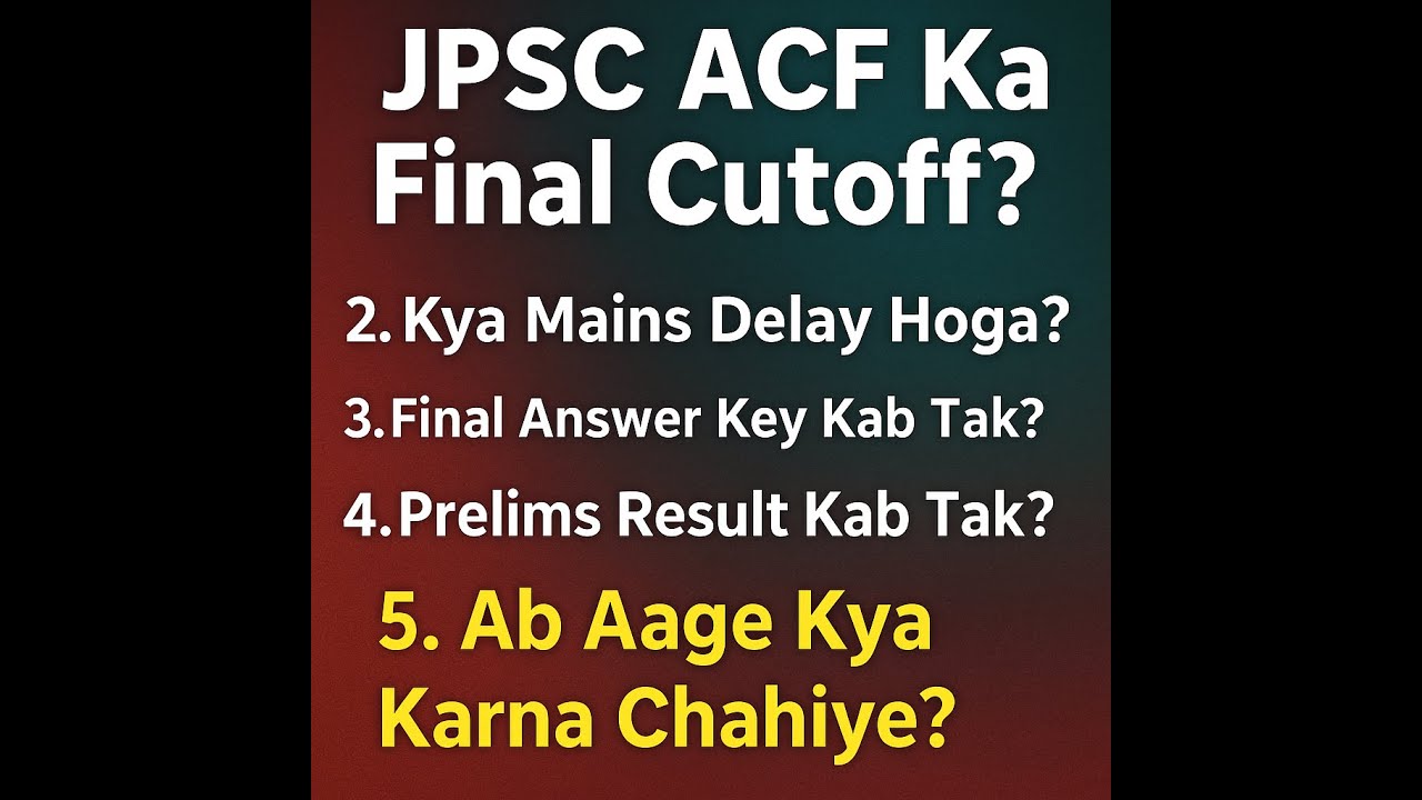 JPSC ACF Revised Answer Key Details Analysis - YouTube