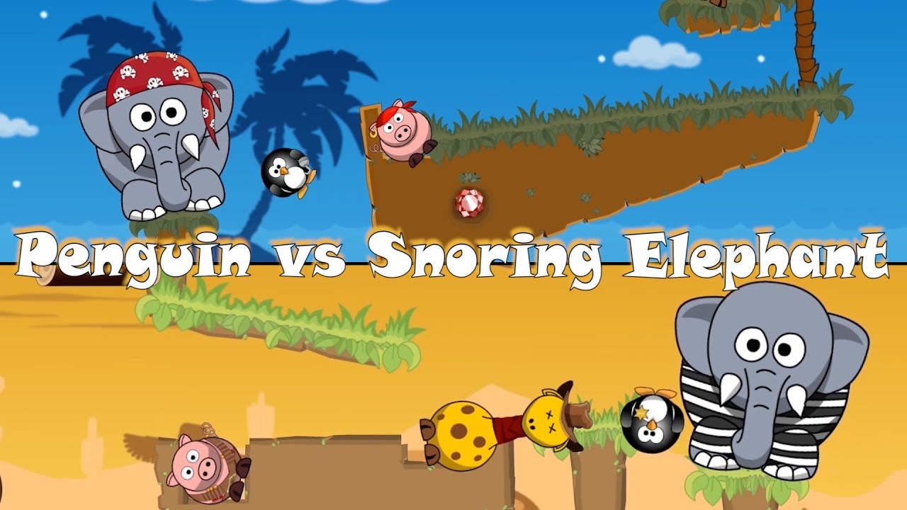 Snoring wake up Elephant | Penguin Trophy (Android Gameplay) | Cute ...