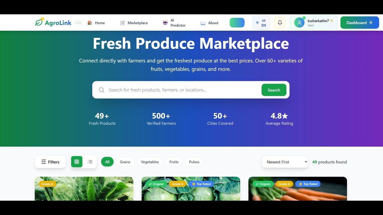 AgroLink – AI-Powered B2B Marketplace for Farmers & Buyers - YouTube
