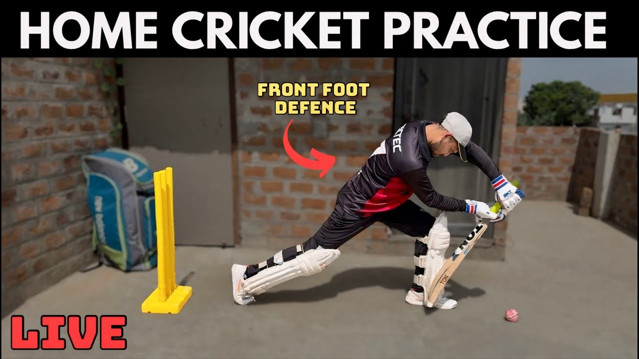 Home Cricket Practice | How to Improve Front Foot Defence | Live ...