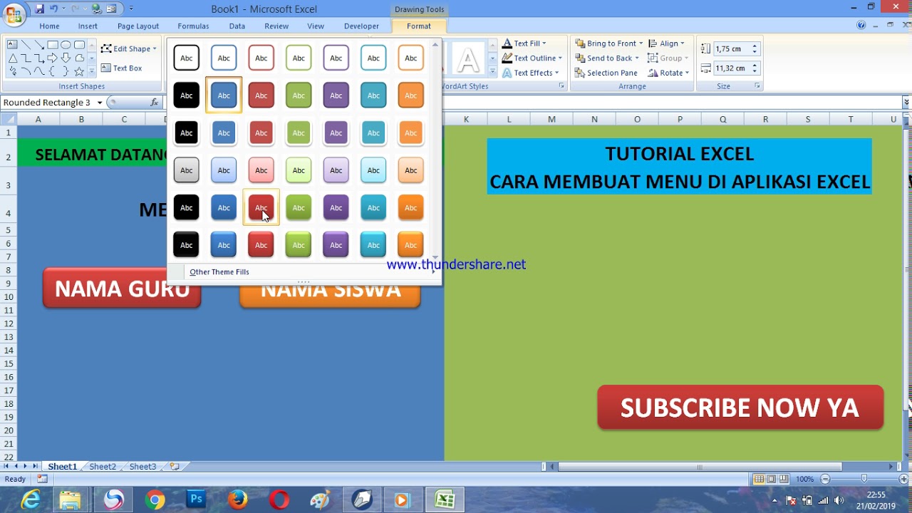 CARA MEMBUAT MENU APLIKASI EXCEL - YouTube