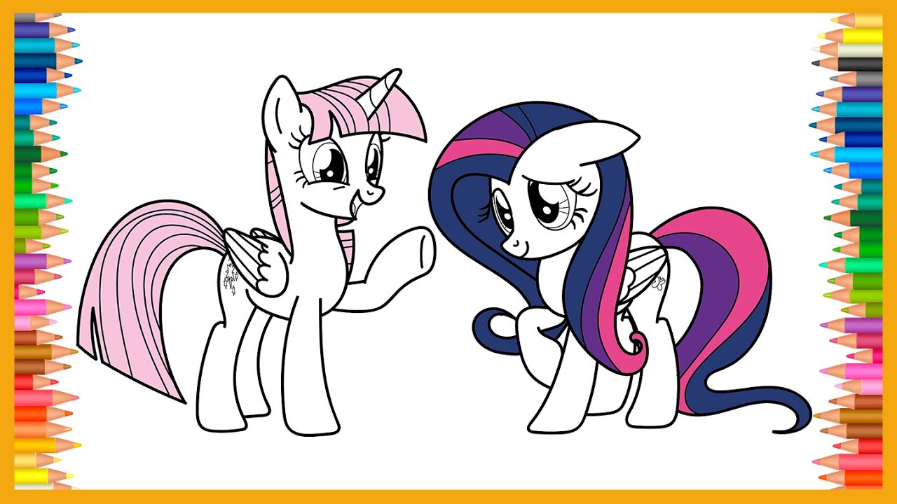 🎨🦄Coloring Swap Twilight Sparkle & Fluttershy | Coloring,Painting ...