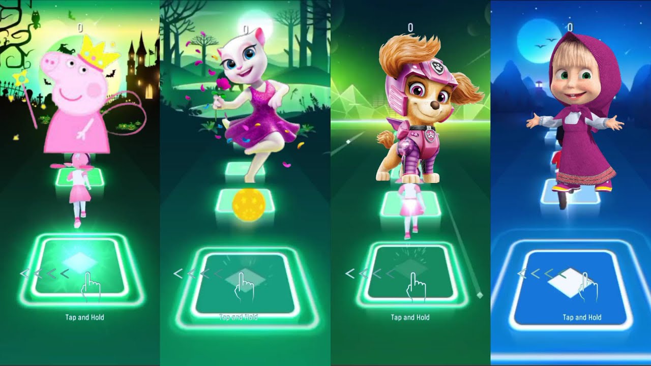 Tiles Hop Edm Rush - Peppa Pig| Talking Angela| Paw Patrol| Masha and ...