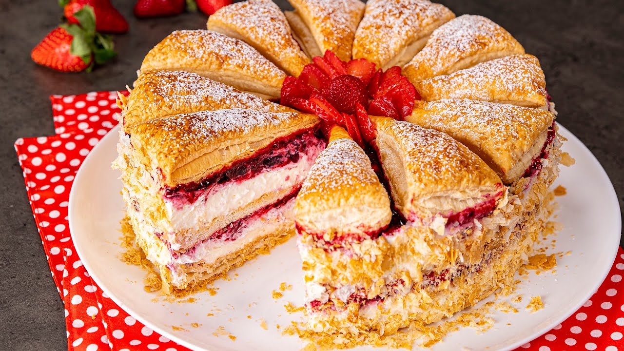Berry Puff Pastry Cake - YouTube