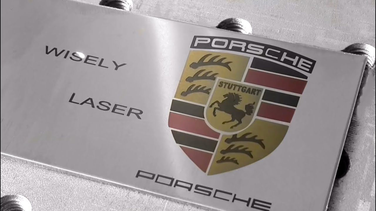 Color Marking Porsche Logo, Stainless Color Laser Engraving - WISELY ...