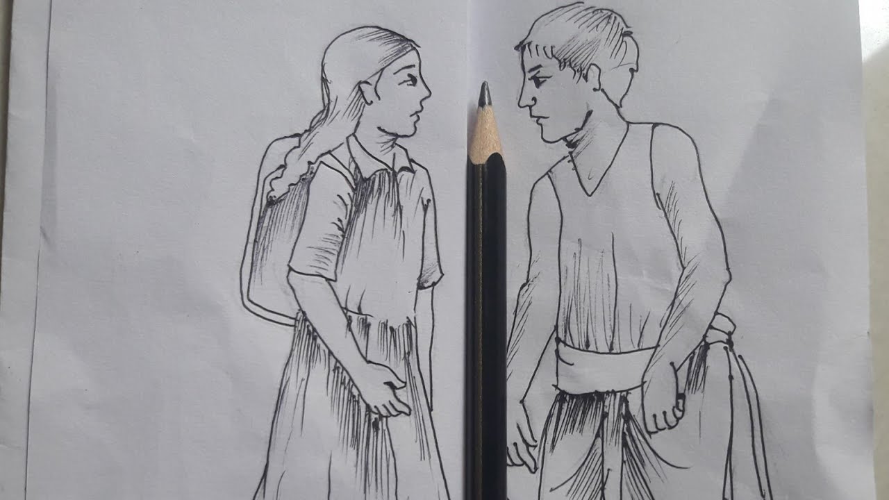 Aut Line Pencil Sketch Ful Figar - YouTube