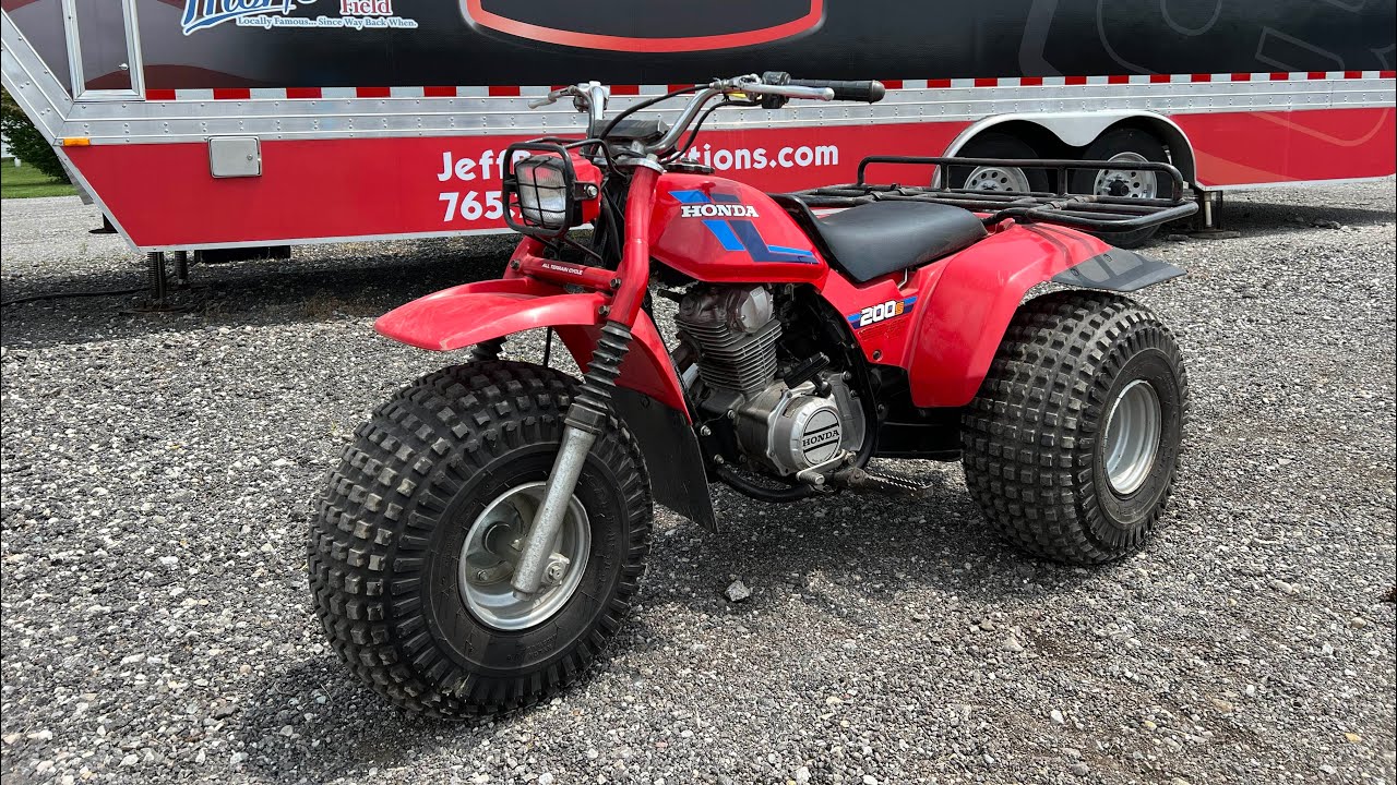 Lot 4101 August 2024- 1984 Honda 200 3 Wheeler - YouTube