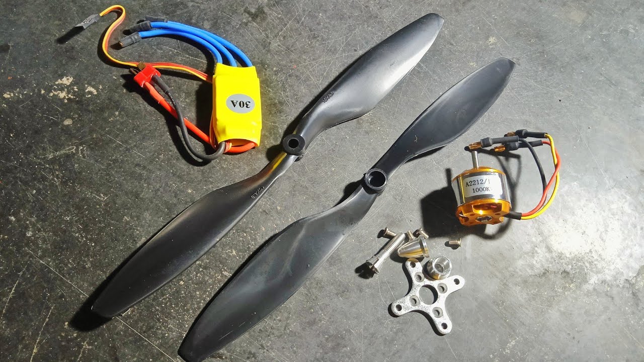 unboxing a 1000 kv bldc drone motor + esc + 1045 propeller full package ...