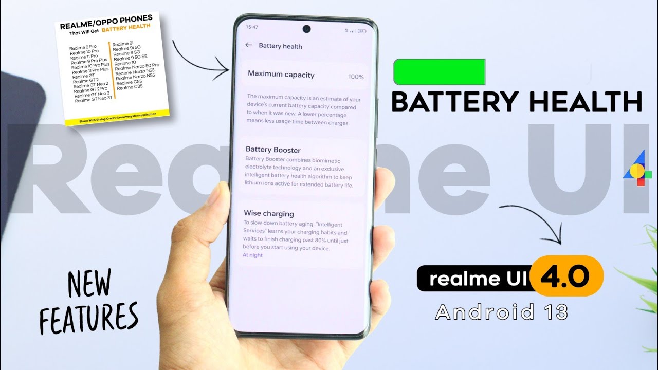 Realme UI 4.0 New Features | Battery Health | How to Enable Battery ...
