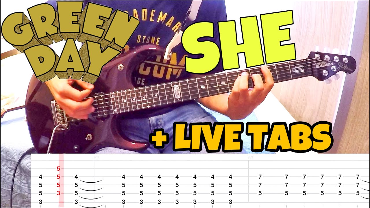 Green Day - She Guitar Cover + LIVE TABS - YouTube