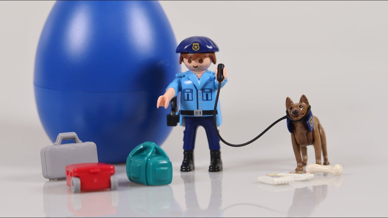Playmobil Police Egg with Dog Unboxing, Review And Speed Build - YouTube