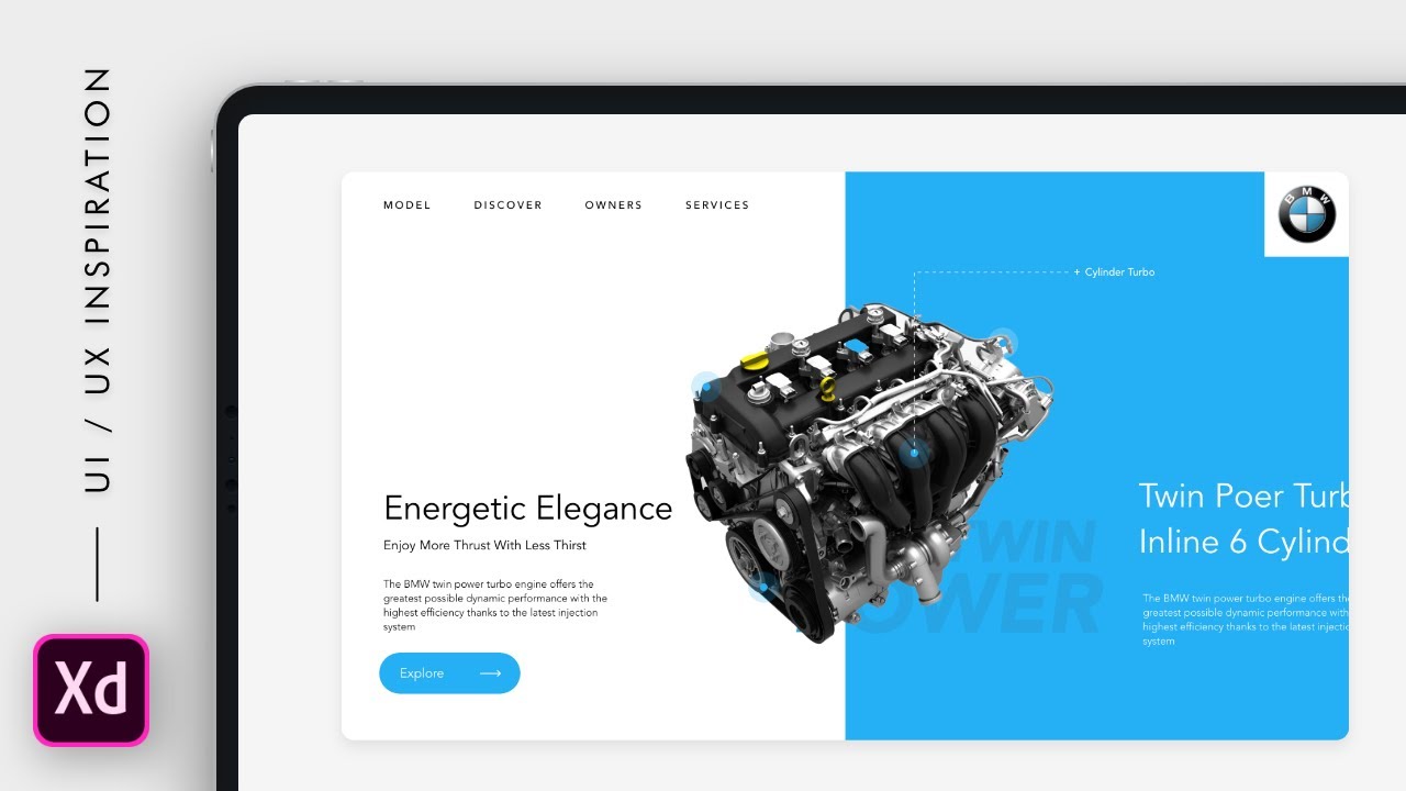 Car Engine Product Page UI Interaction using #Adobexd - YouTube