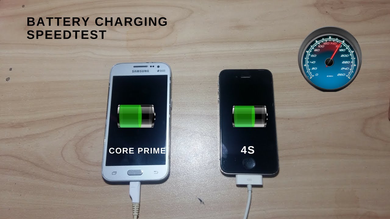 Samsung Galaxy Core Prime VS Iphone 4s Battery Charging test - (HD ...