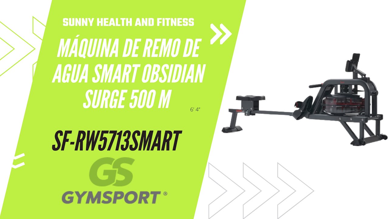 SUNNY HEALTH FITNESS MÁQUINA DE REMO DE AGUA SMART OBSIDIAN SURGE 500 M ...