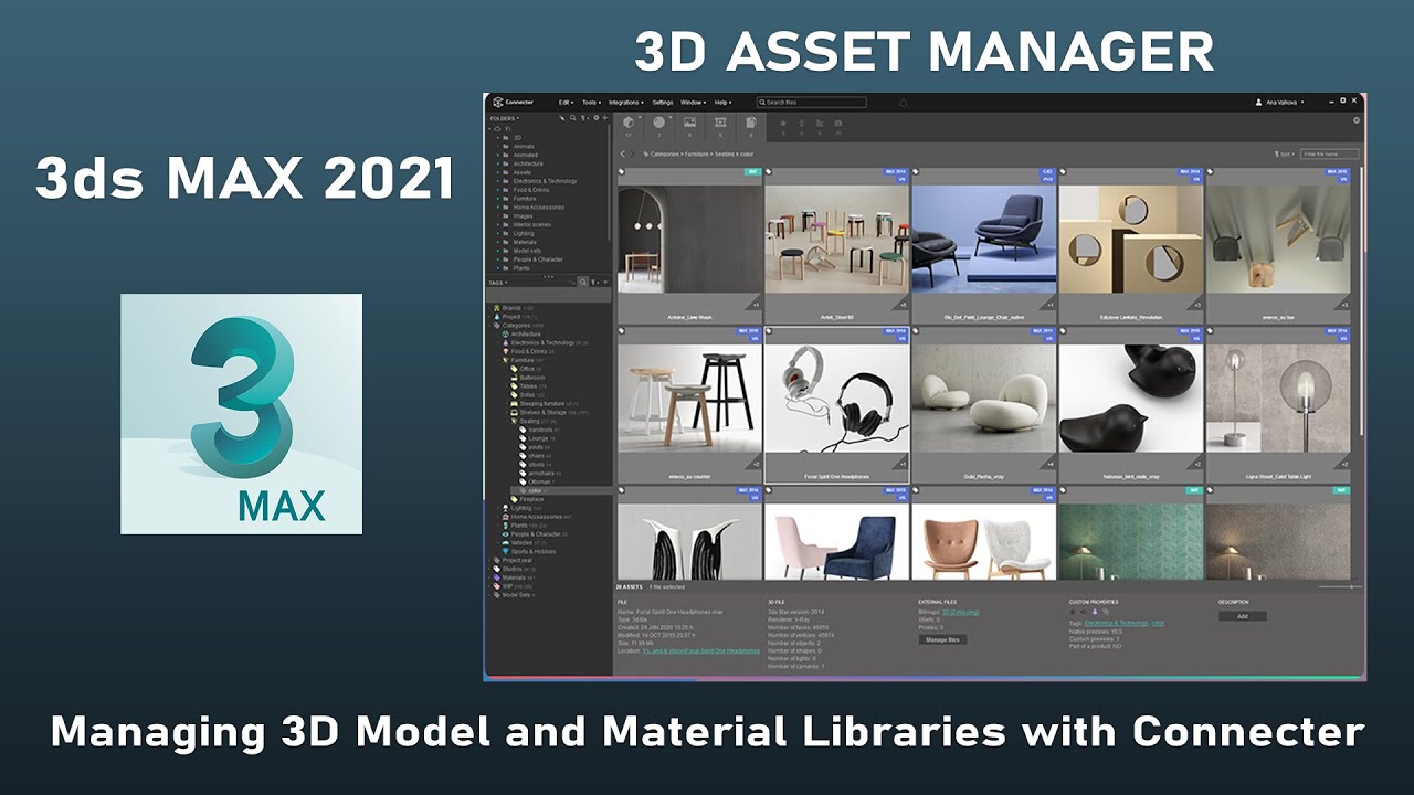 Creative 3D Assets Management for 3ds max 2021 With Connector - YouTube