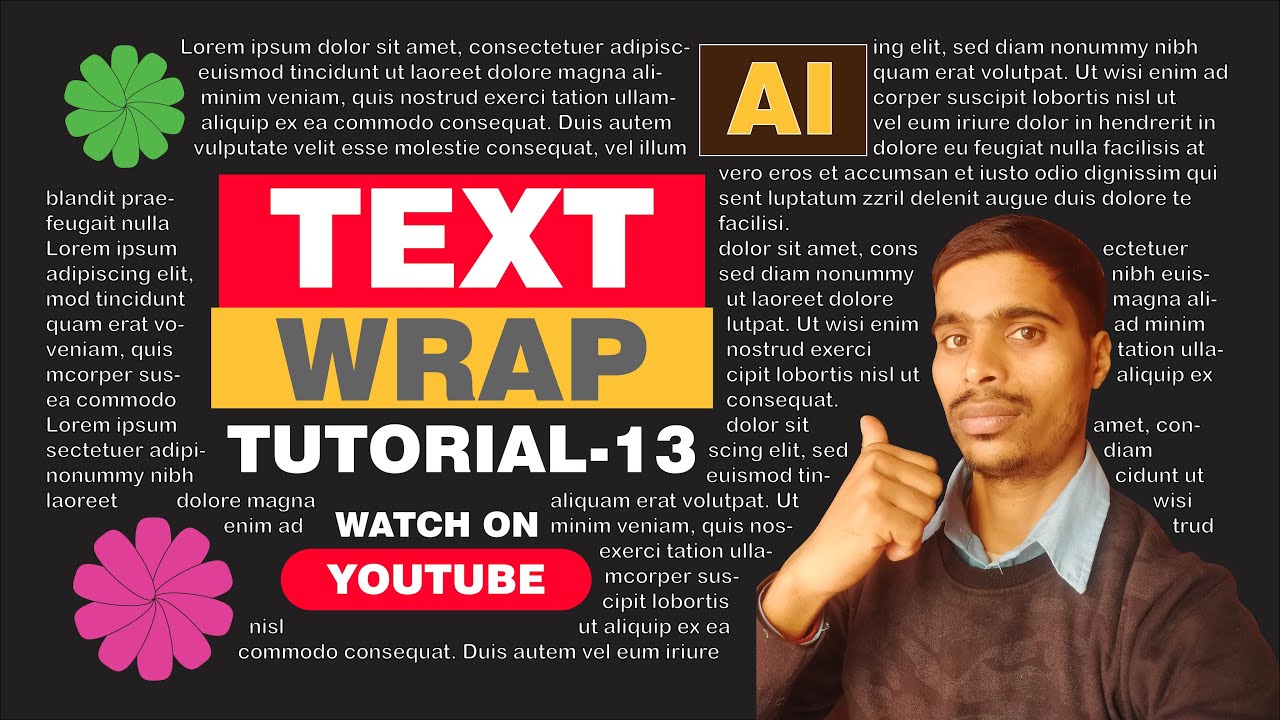 How to Wrap Text in Adobe Illustrator? | Tutorial-13 (Hindi) - YouTube