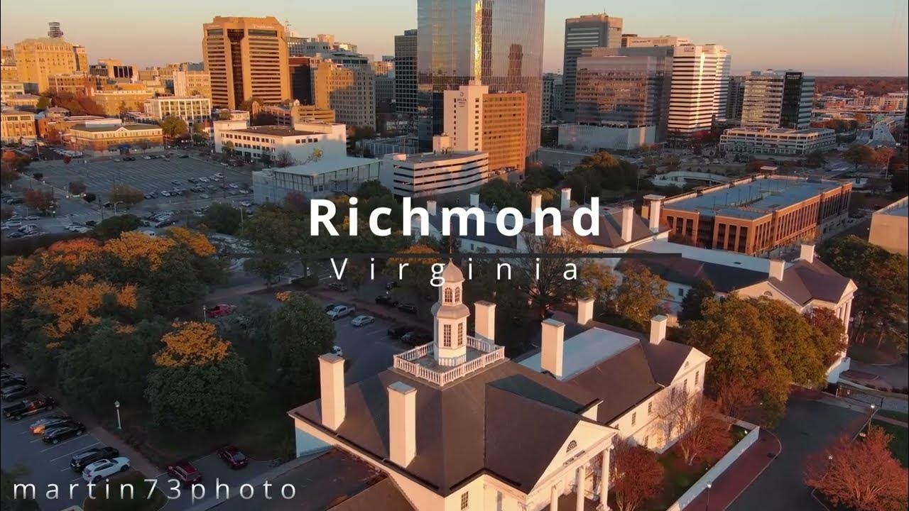 Richmond, Virginia - 4K Drone Video (Sunset and Night Time / Full Moon Skyline) - YouTube
