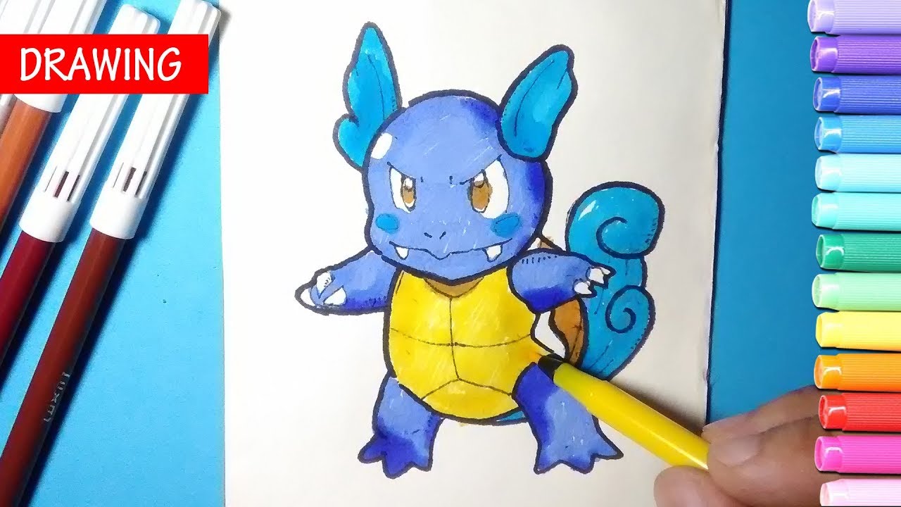 Pokemon drawing | How to draw Wartortle - Kameil | Draw so Cute ...