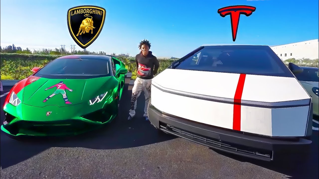 Lamborghini vs. Cybertruck: A High-Speed Showdown ISHOWSPEED - YouTube