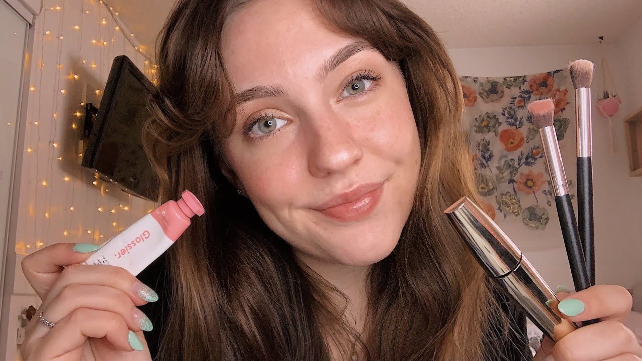 ASMR Doing My Makeup (+ some personal attention)💗🌱 - YouTube