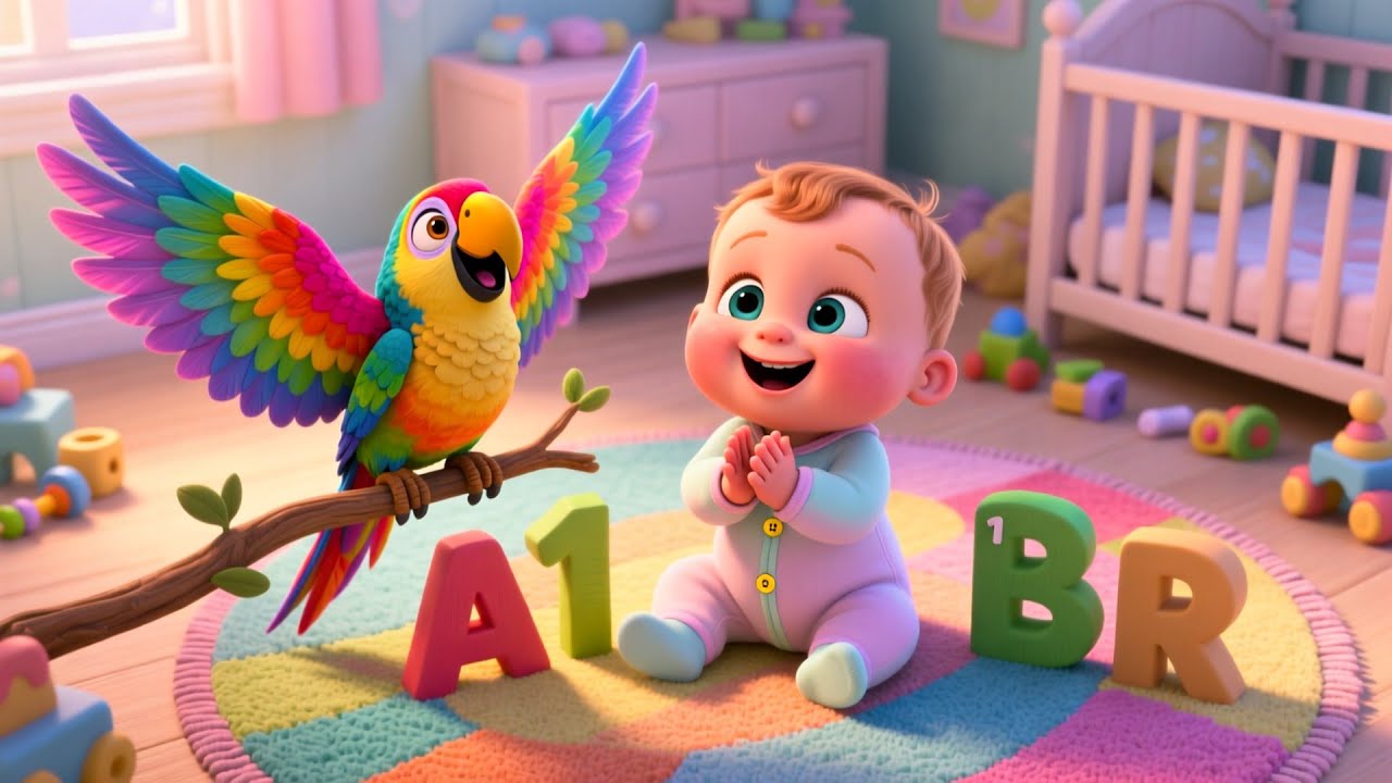Parrot Learns ABC Tune | Nursery Rhyme Song for Kids - YouTube
