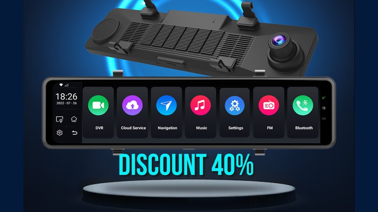 12 Inch 4G Android 10 Car DVR 4+64G 8 Core WiFi ADAS DashCam GPS FM 24h ...