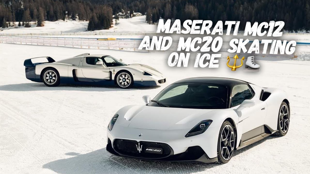 The Maserati MC20 and MC12 On The Frozen Ice Lake At St. Moritz! - YouTube