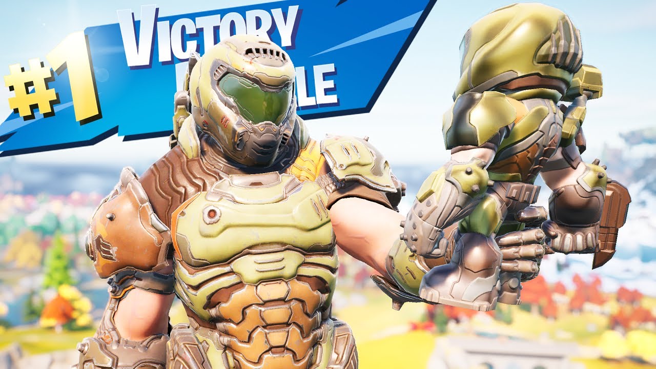 VICTORIA CON LA SKIN DOOM SLAYER FORNTITE - YouTube