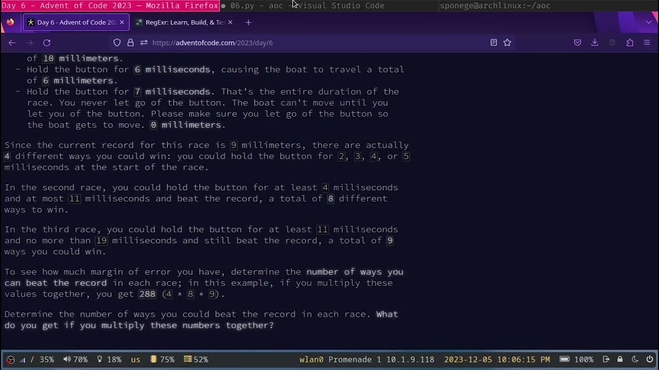 Advent of Code 2023 - Day 6 - YouTube