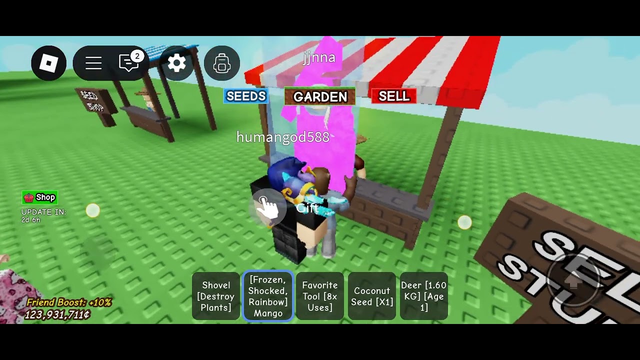 Selling Frozen shocked rainbow mango in grow a garden - YouTube