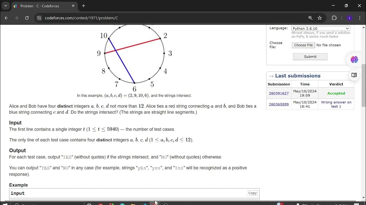 Codeforces Round 944 Div 4 C Clock And Strings With Python Youtube